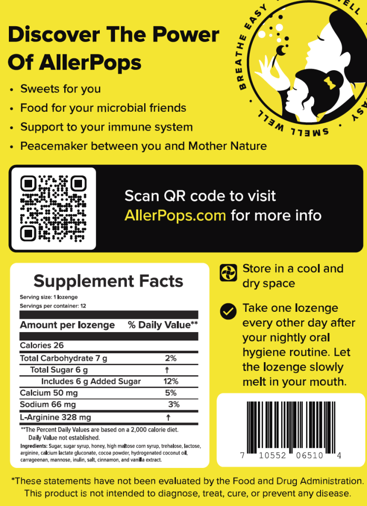 AllerPops® Lozenges - Natural prebiotic for lasting nasal/sinus health